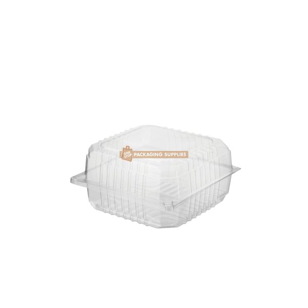 Plastic Clear Burger Container Jumbo With Hinged Lid Pack of 100